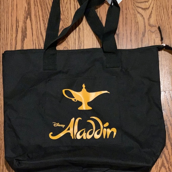 Bags | Disney Aladdin Black Shoulder Tote Bag | Poshmark